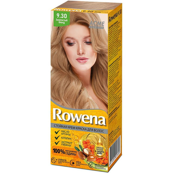 Стойкая крем-краска для волос "ROWENA" №9.30 Золотостий блонд купить на ...