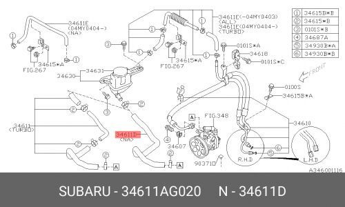 Шланг ORG - Subaru арт. 34611AG020 - купить по выгодной цене в интернет ...