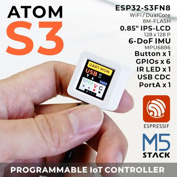 Arduino M5Stack AtomS3 ESP32-S3 главный программируемый контроллер для обучения встроенному ...