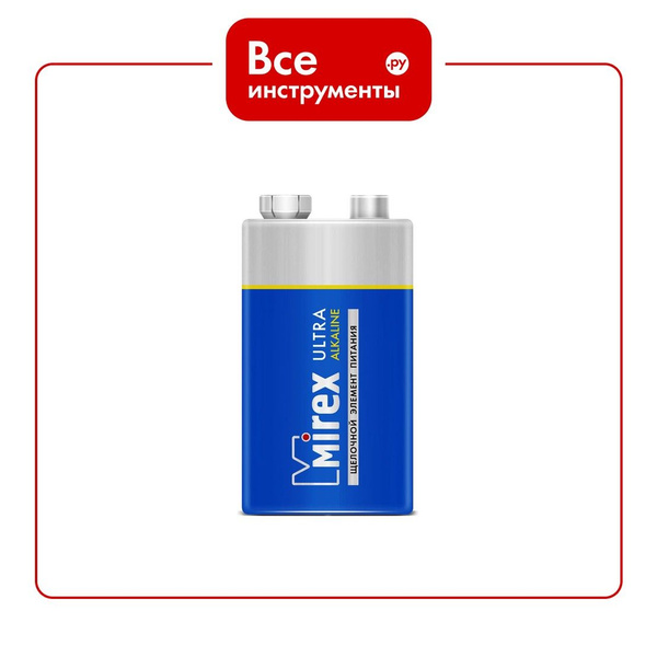 Щелочная батарея Mirex 6lr61/крона 9v 1 шт shrink 23702-6LR6-S1 купить ...