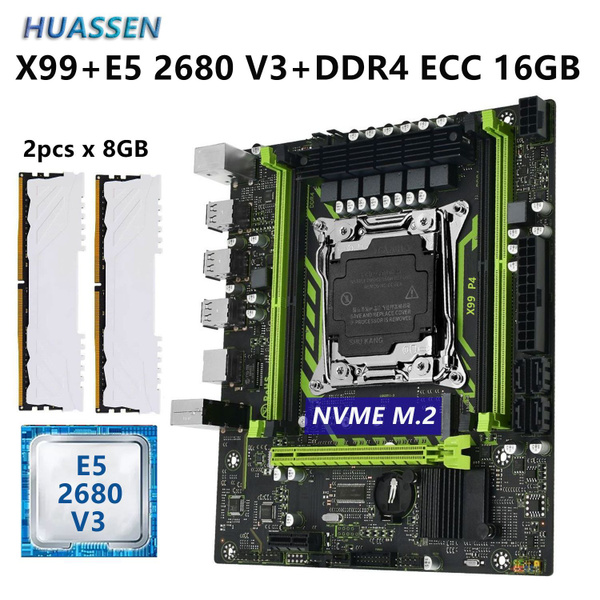 МоноблокHUASSEN X99 P4 LGA 2011-3+Xeon E5 2680 V3 CPU 2.5 ГГц(12 ядер ...