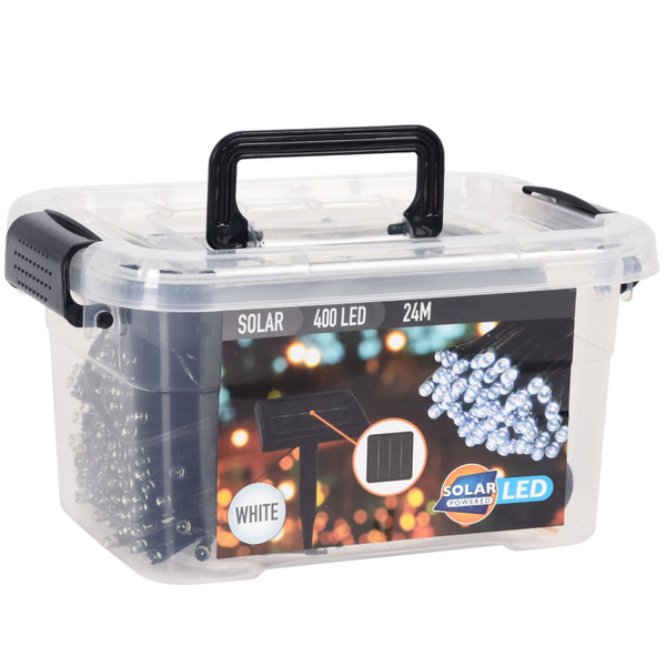 Гирлянда на солнечной батарее Solar Garden 24 м 400 холодных белых Led черный ПВХ Ip44 купить