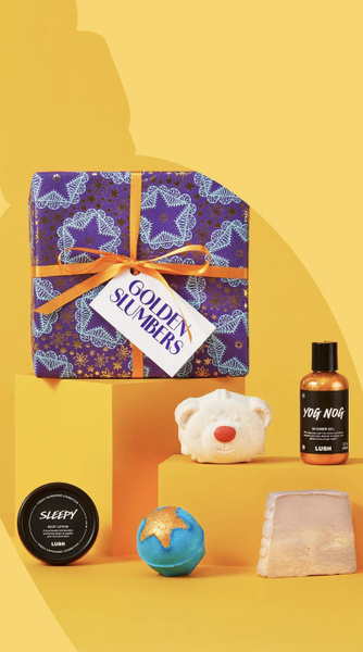 Подарочный набор LUSH Golden Slumbers для ванны и душа "Золотые сны", 5 ...