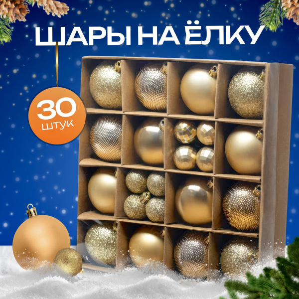 Елочные игрушки, новогодние игрушки на елку, елочные украшения набор ...