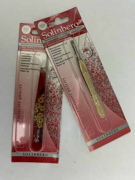 Пинцет для бровей Solinberg скошенный и прямой (2 штуки) купить на OZON по низкой цене (1769489785)