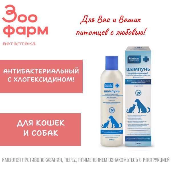 Пчелодар шампунь антибактериальный с хлоргексидином 5%, 250 мл купить ...