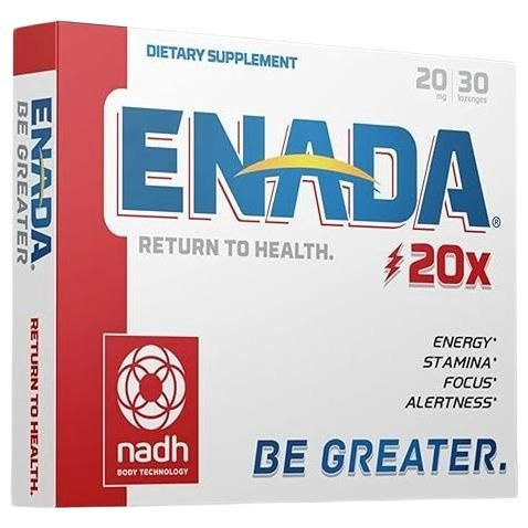 ENADA, NADH, ЭНАДА, 20x, 20 мг, энергия и выносливость, 30 пастилок ...