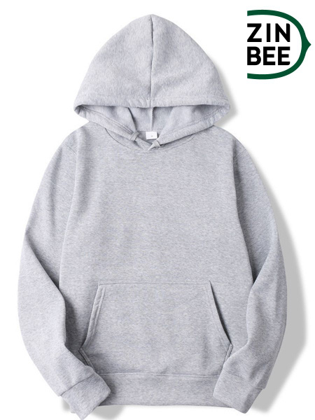 Худи Женский, Мужской ZinBee светло-серый Молния Футер, размер 48 оверсайз Длинный Однотонный ...