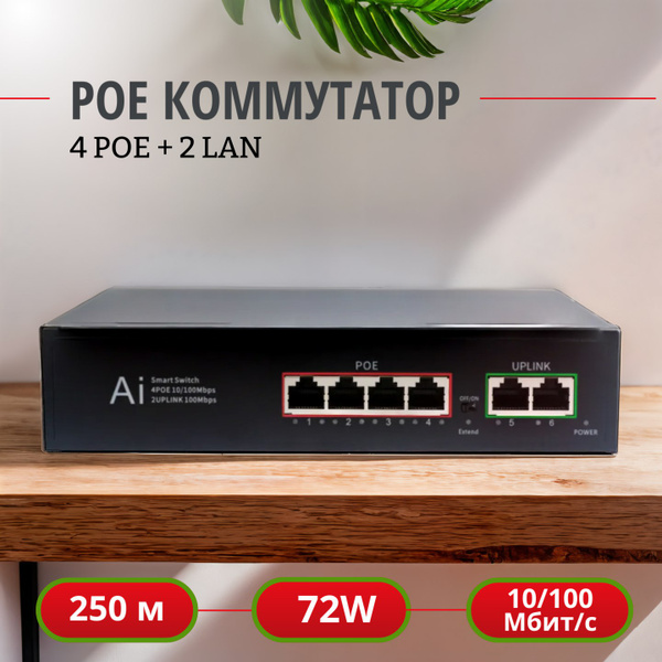 POE коммутатор 4. Свитч Procon SW4POE с 4 портами и 2 портами uplink купить на OZON по низкой ...