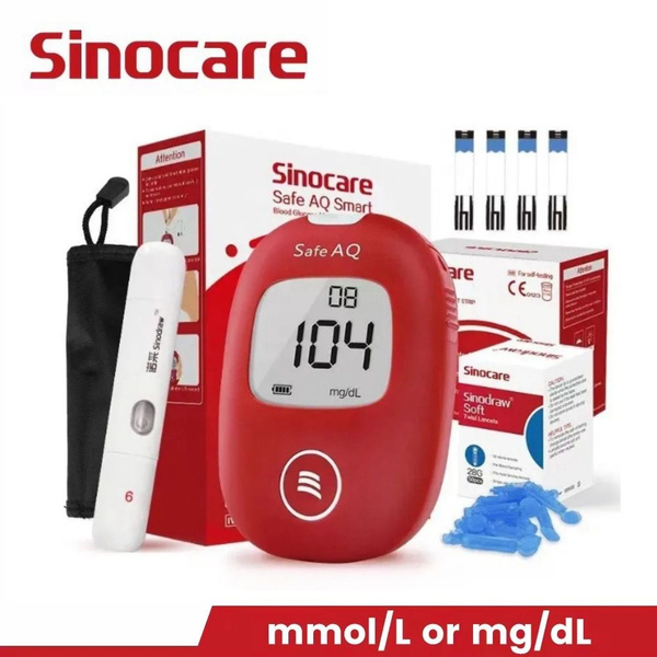 Комплект: глюкометр Sanocare Saf AQ Smart + 50 тест-полосок + 50 игл ...