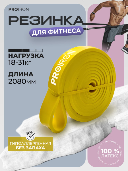 Резинка для фитнеса, эспандер ленточный, PROIRON, нагрузка 18-31 кг купить c доставкой на OZON ...