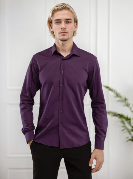 Рубашка Мужской Brostem фиолетовый, размер 56 купить c доставкой на OZON по низкой цене (1810337761)