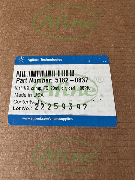 AFINE Agilent 5182-0837 20 мл прозрачный обжимной флакон с плоским дном ...