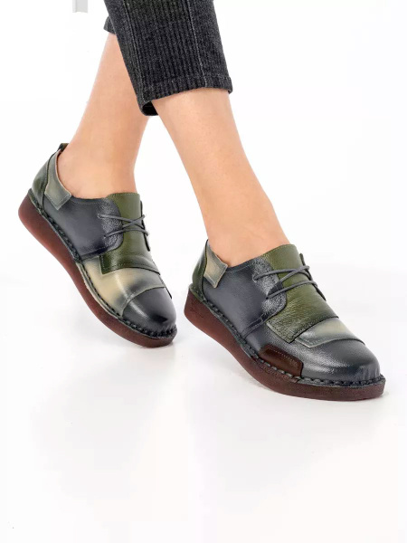 Туфли Женский Covani Натуральная кожа, размер 40 Без каблука 8 слиперы Танцы Россия Шнурки ...