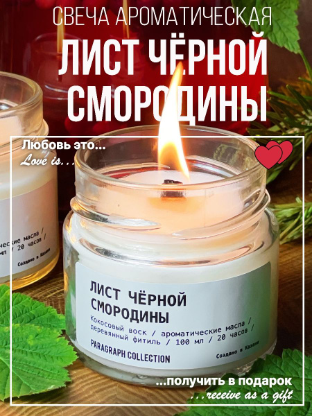 Свеча ароматическая Paragraph Collection "Лист черной смородины", 6 см х 6 см, 1 шт купить c ...