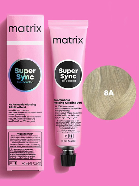 Крем краска Matrix SUPER SYNC 8A 90мл синк для волос без аммиака купить ...