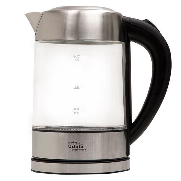 чайник OASIS K-7GS 2200Вт 1,7л стекло серебристый купить на OZON по низкой цене (1871620064)