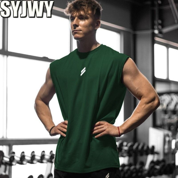 Майка Мужской SYJWY зеленый, размер 58 Лавсан Повседневный Китай свободный купить c доставкой на ...