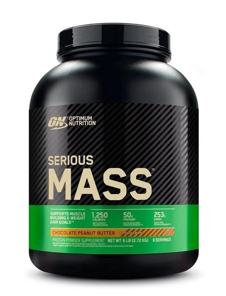 Гейнер Serious Mass Optimum Nutrition 2727 г (Шоколадно-арахисовое ...