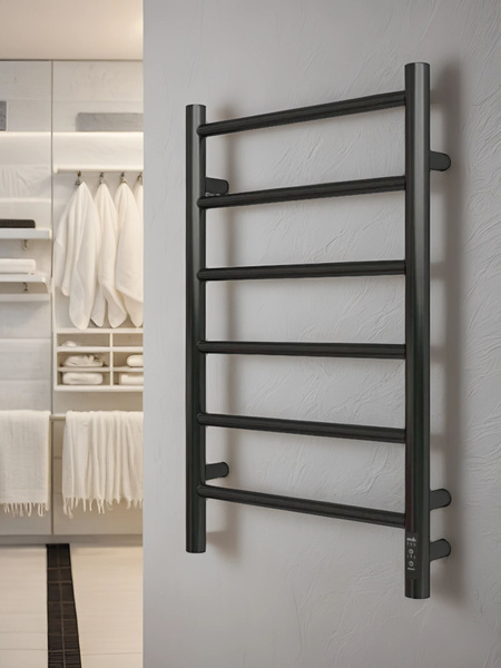 Полотенцесушитель электрический черный Laura GR-132 500мм 800мм с ...