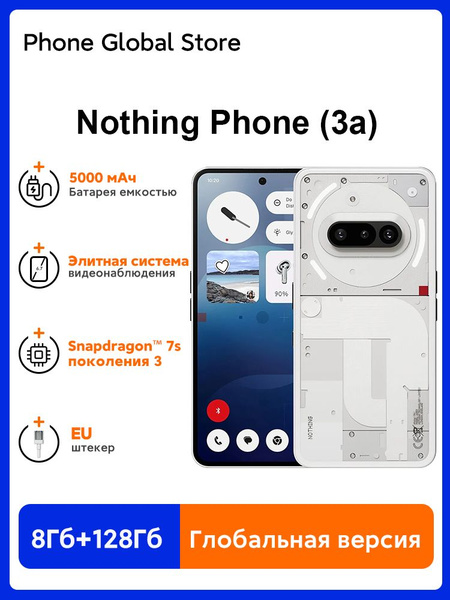 Характеристики Nothing Смартфон Nothing Phone (3a) Qualcomm SM7635 ...