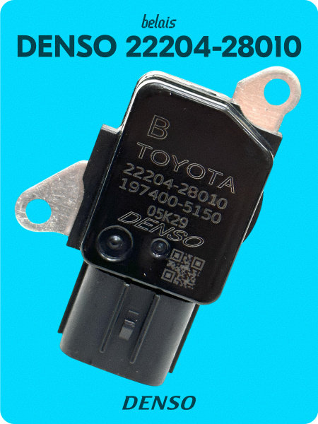 Датчик массового расхода воздуха DENSO 22204-28010 (197400-5150, ДМРВ ...