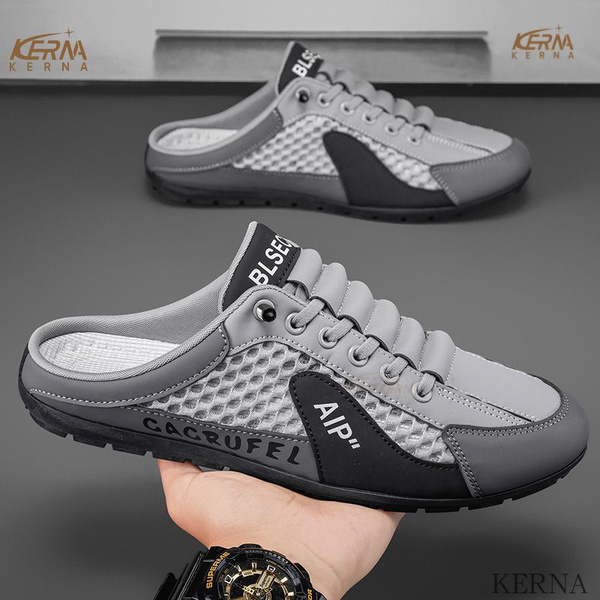 Мокасины Мужской KERNA серый, размер 43 Китай Без застёжки На любой сезон Открытый нос купить c ...