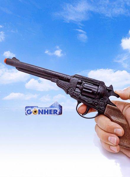 Пистолет Gonher ковбойский револьвер 88/6 испанское металлическое игрушечное оружие / 8 пистонов ...