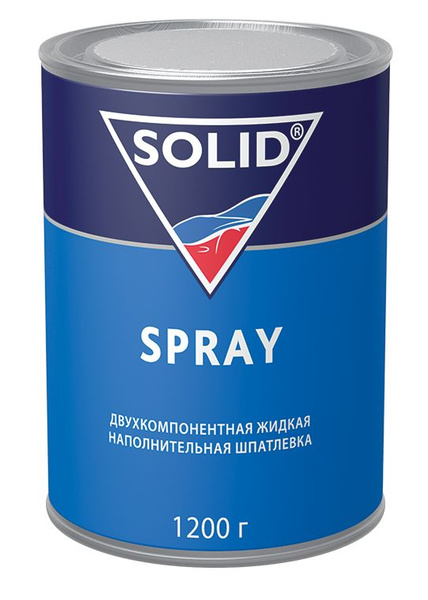 Шпатлевка жидкая автомобильная SOLID SPRAY (фасовка 1200 гр.) для ...