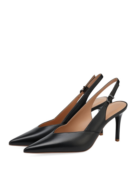 Туфли Женский Ekonika Натуральная кожа размер 39 Шпилька F с открытой пяткой Россия Без