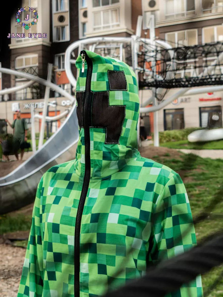 Худи Девочки NIPLESS бирюзово-зеленый Softshell, размер 160 облегающий Короткий Орнамент ...