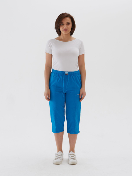 Бриджи Женский LUCE SPORTS светло-синий Хлопок Повседневный, размер 62 ...