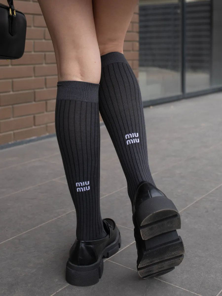 Носки Женский Miu Miu размер универсальный черный графит купить C доставкой на Ozon по низкой