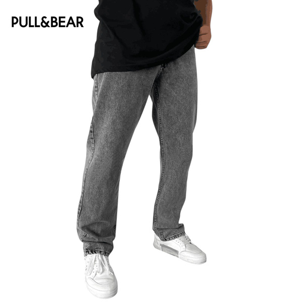 Джинсы Мужской Pull&Bear серый Хлопок, размер 46 Пуговицы, рост 150-180 Китай На любой сезон ...