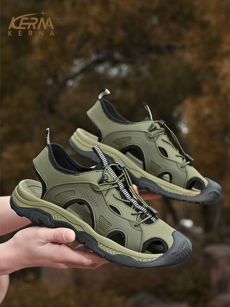 Сандалии Мужской KERNA, размер 39 Синтетическая дышащая сетка Рифлёная подошва Лето Система ...