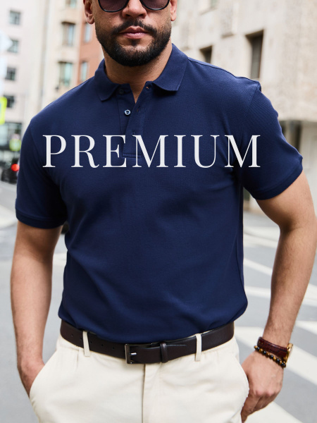 Поло Мужской темно-синий Короткий, размер 54, 56 Хлопок Однотонный ...