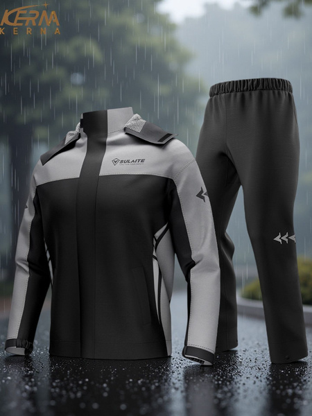 Дождевик Мужской, Женский KERNA серый лацканы Оксфорд, размер 50 Длинный На любой сезон Китай ...