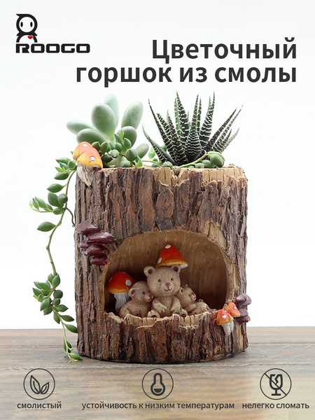 ROOGO Горшок для цветов, 12 см х 10 см х 10 см, 1.2 л, 1 шт купить на ...
