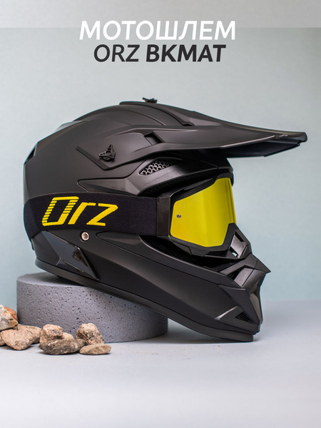 Мотошлем ORZ BKMAT GG M, чёрный матовый купить на OZON по низкой цене ...