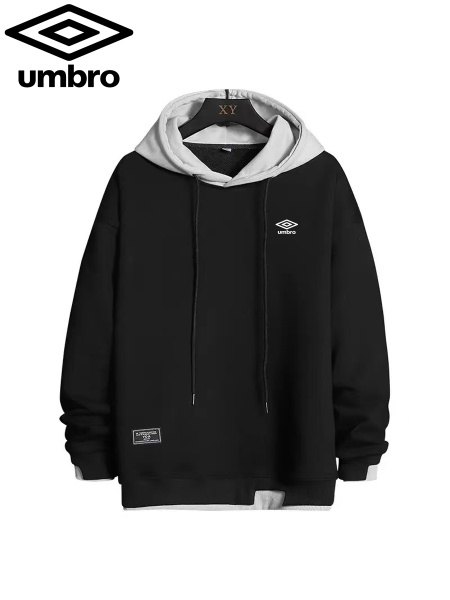 Худи Мужской UMBRO УФ-защита черный Эластичная Полиэстер, размер 44, 46 полуприлегающий Длинный ...