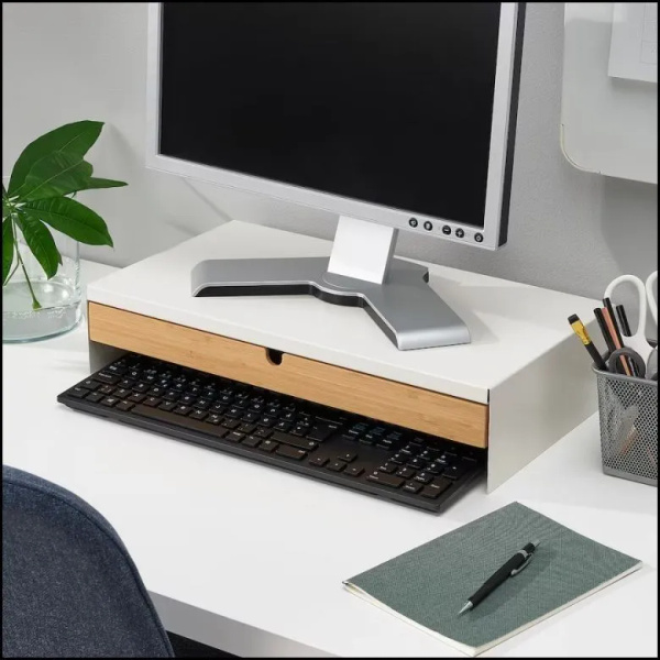 Эксклюзивная подставка ELLOVEN с выдвижным ящиком, модель IKEA в белом ...