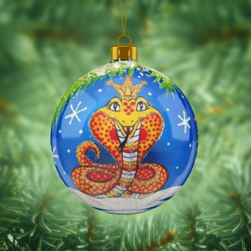 18 отзывов на Ёлочный шар Синий 7,5см "Символ года 2025 Змея с короной ...