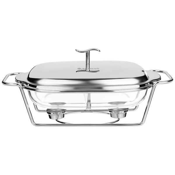 Мармит с подогревом от свечи AGNESS прямоугольный 2 отсека SILVER 2,45 ...