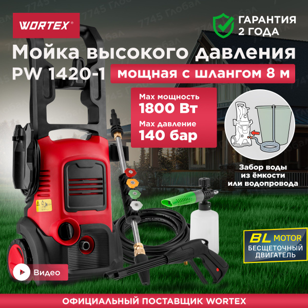 Очиститель высокого давления WORTEX PW 1420-1 (1334464) - купить с доставкой по выгодным ценам в ...
