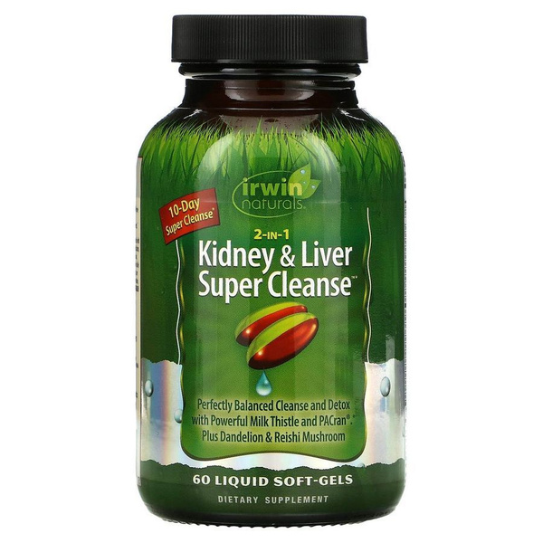Пищевая добавка 2 in 1 Kidney & Liver Super Cleanse, 60 желатиновых ...