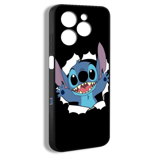 чехол для смартфона Подходит для Tecno Spark 20 Стич смешной пес черный мультяшный рисунок Oda50