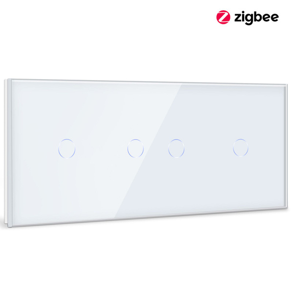 Сенсорный выключатель 4 клавиши, умный Zigbee выключатель, 3 поста (1+2 ...