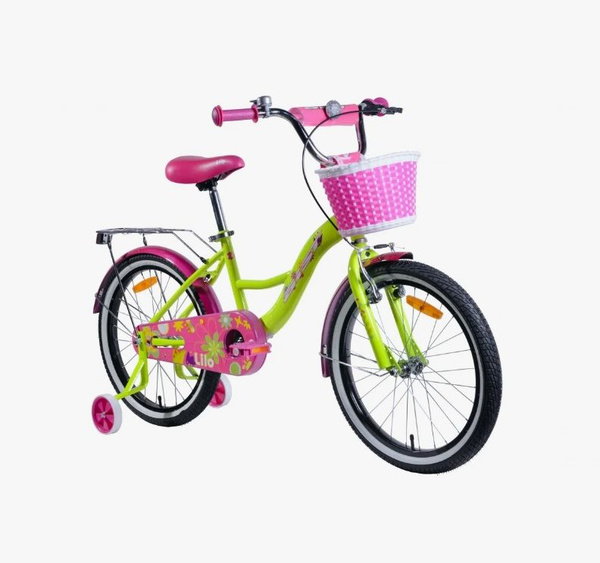 Велосипед двухколесный 20" AIST Lilo с корзинкой, багажником (жёлтый ...