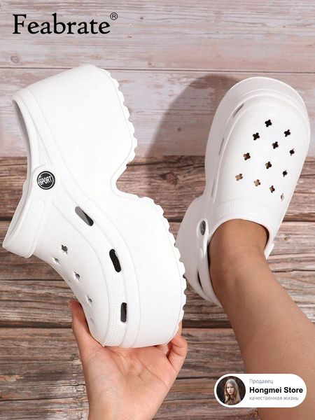 Сабо Женский Feabrate EVA, размер 36, 37 Закрытый нос, Круглый нос Без каблука купить c ...