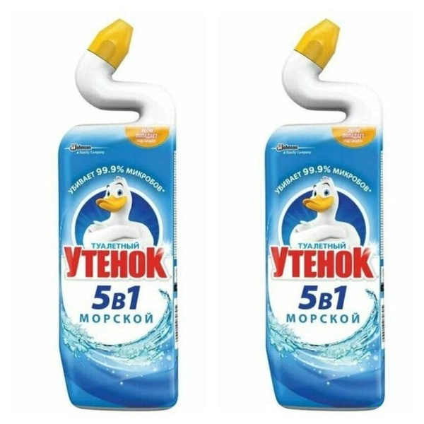 Туалетный Утенок Средство чистящее для унитаза 5в1 Морской, 900 мл, 2 ...